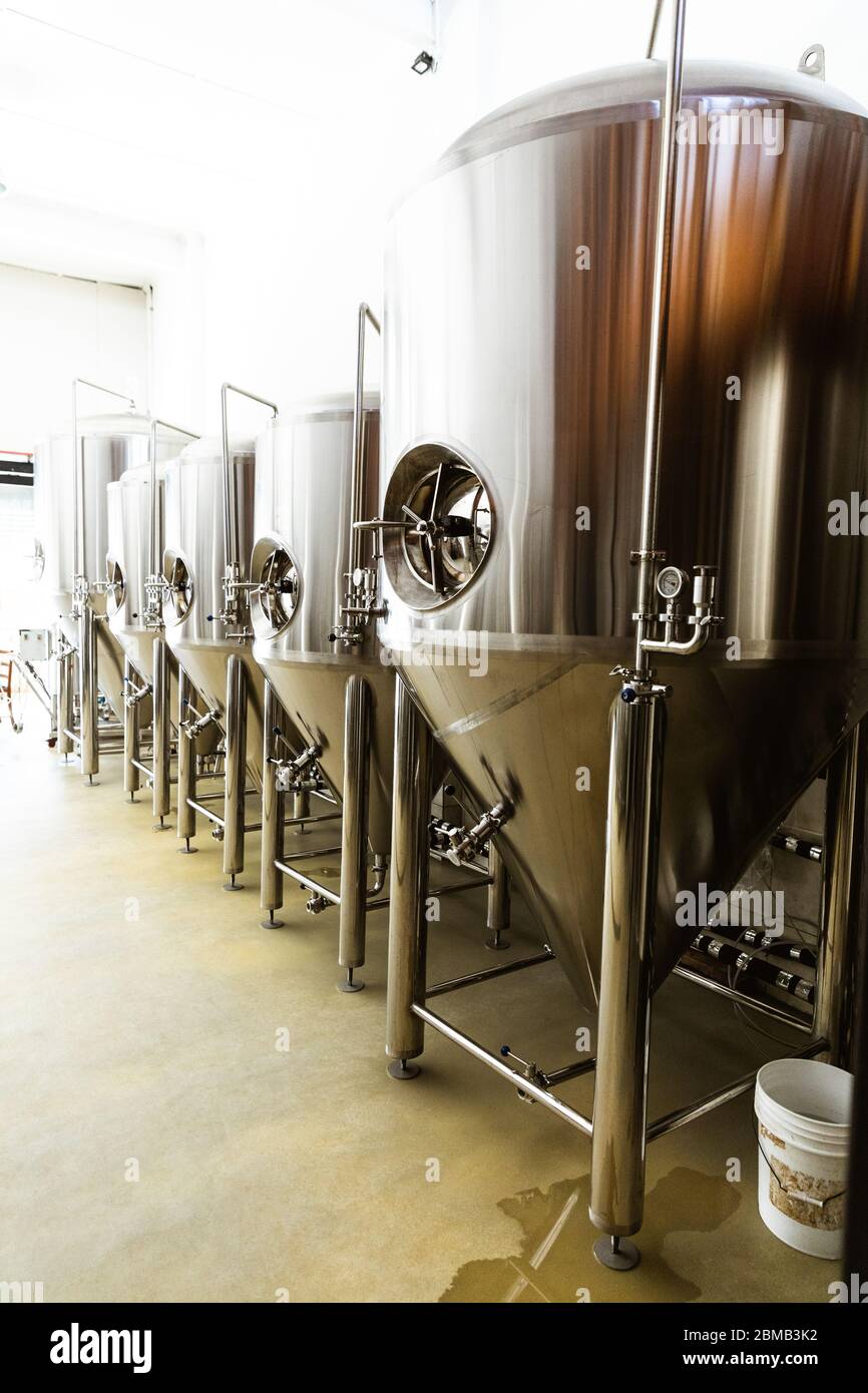 The tanks of a brewery Stock Photo - Alamy
