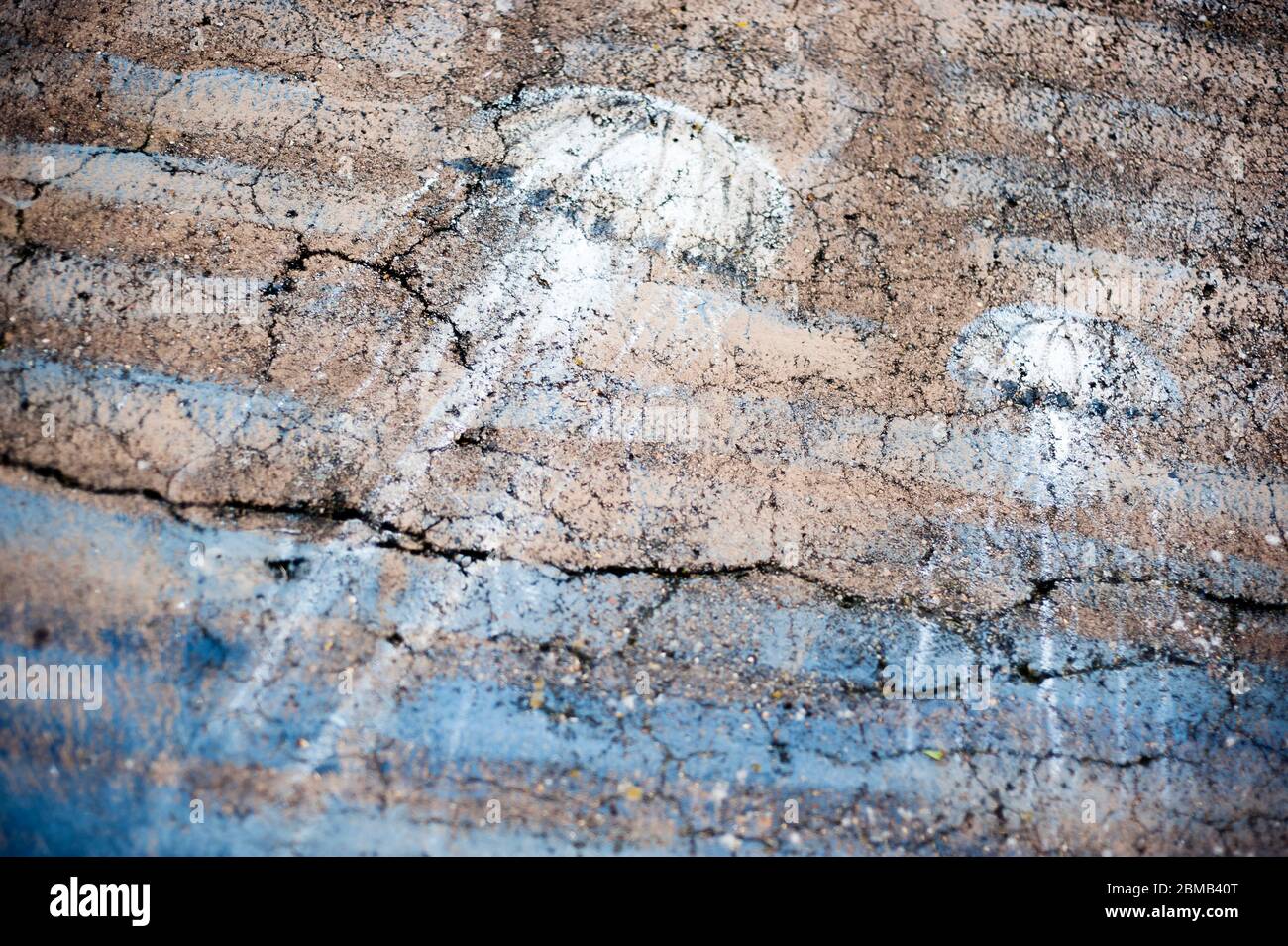 Two Jellyfish, chalk drawing on a wall Stock Photo - Alamy