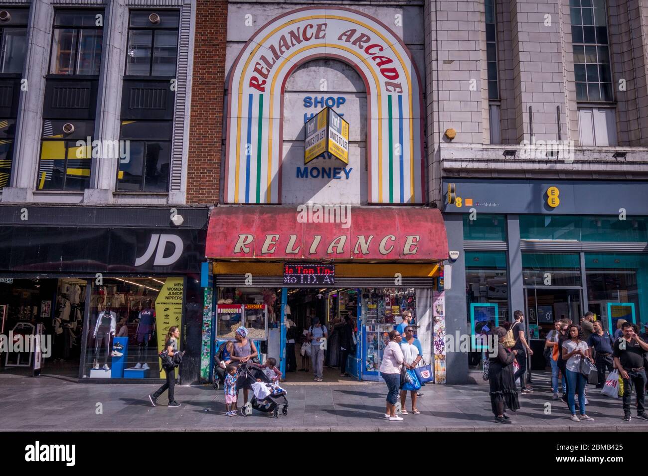 LONDON- Reliance Arcade, an art deco indoor shopping arcade off Brixton ...