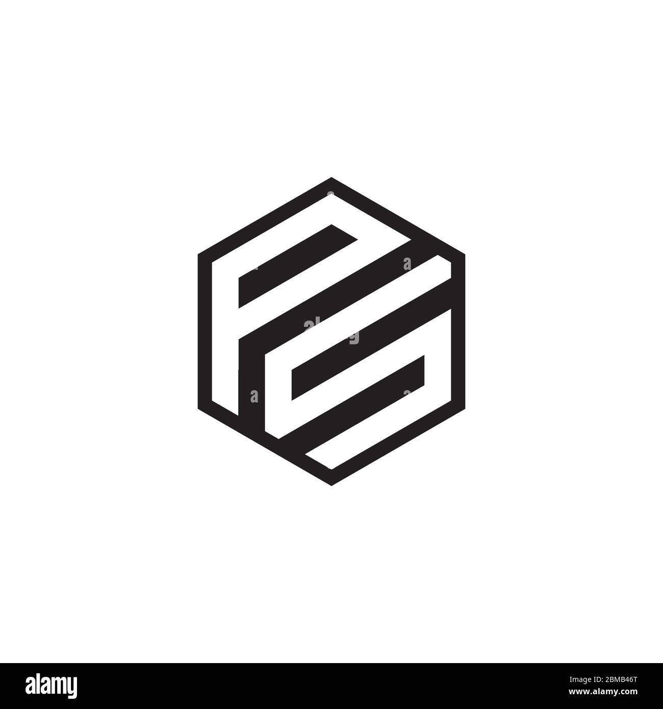 hexagon lines letter P S design vector Stock Vector Image & Art - Alamy