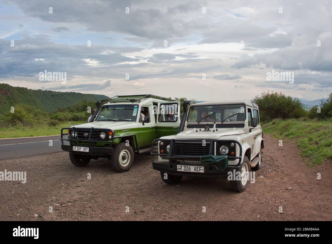 off road 4x4 car African safari game drive Stock Photo - Alamy