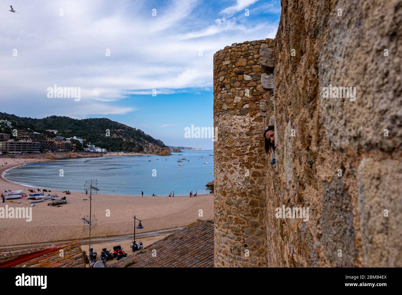 Tossa de Mar castle fortress, Costa Brava, Catalonia, Spain Stock Photo ...