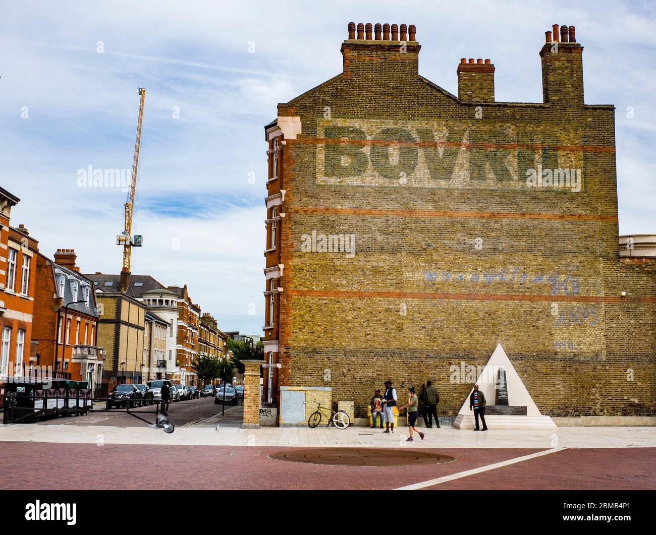 BRIXTON, LONDON- Brixton, South London with prominent Bovril sign ...