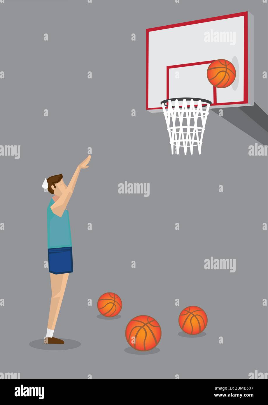 Hardworking male basketball player feeling bummed about missed shot ...