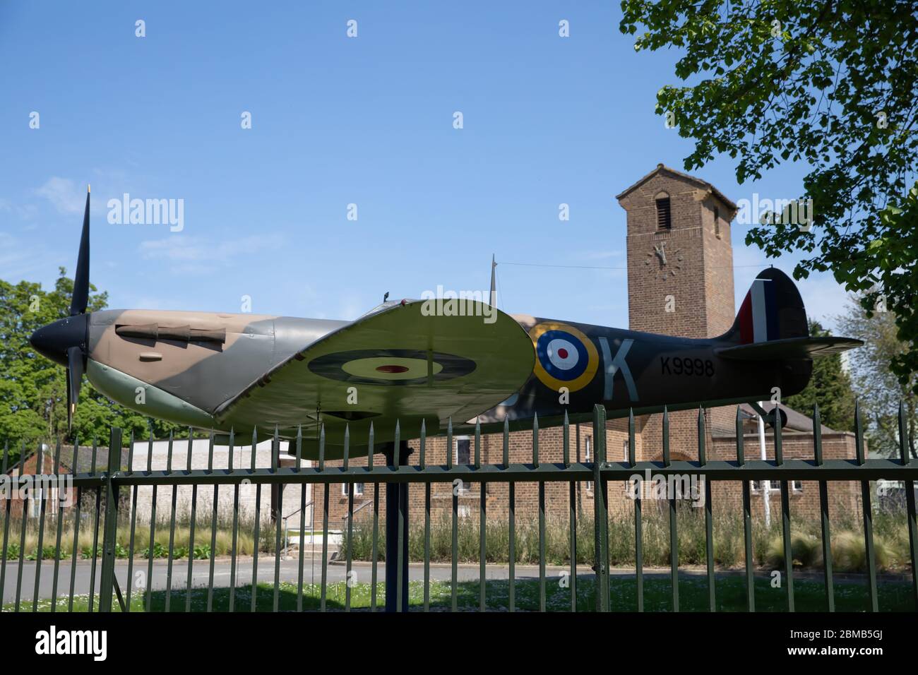 Biggin Hill,Kent,8th May 2020, A Spitfire & Hurricane replicas are gate ...