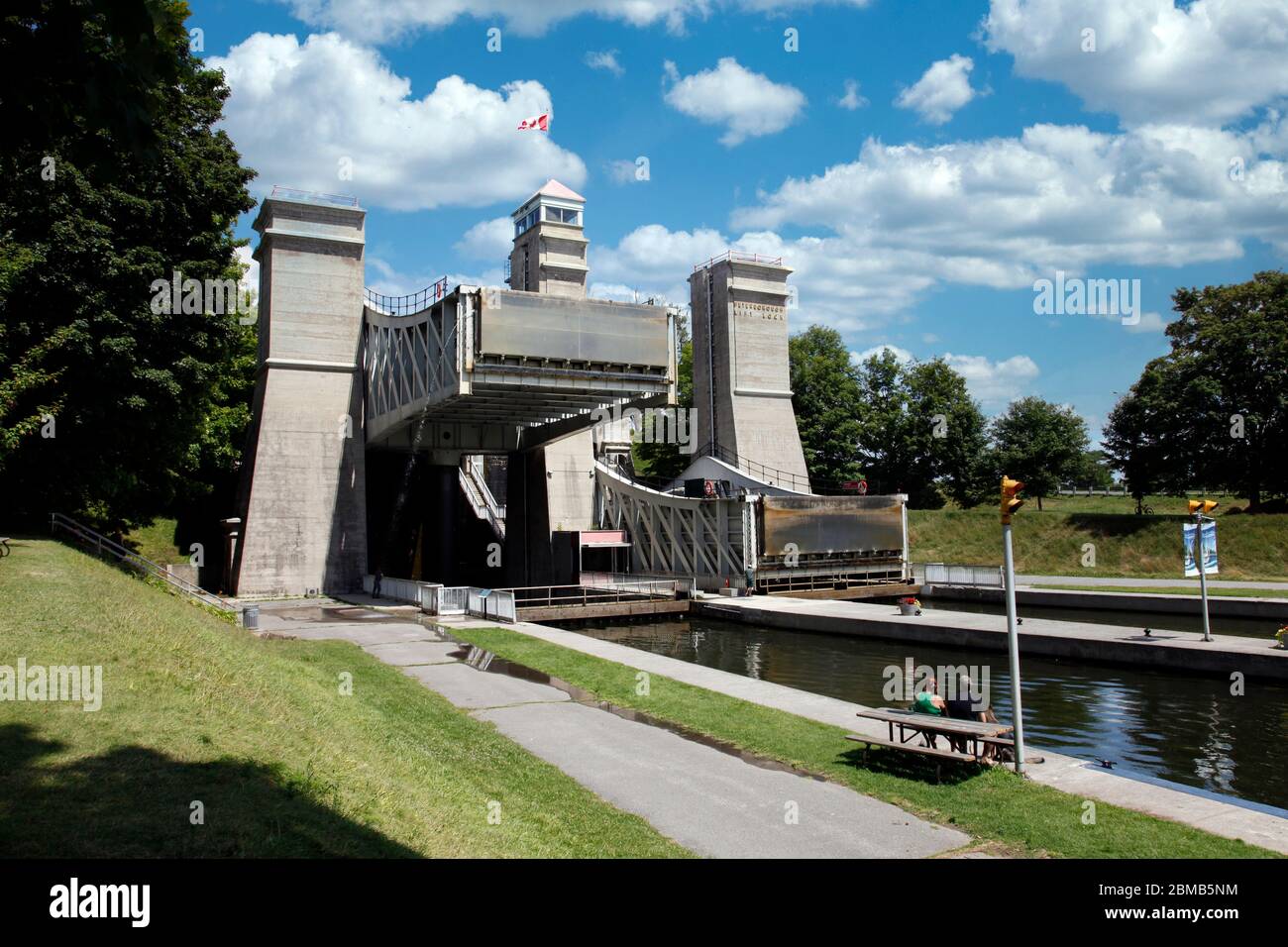 Canada, Ontario, Peterborough, Lift Lock on the Trent-Severn Waterway ...