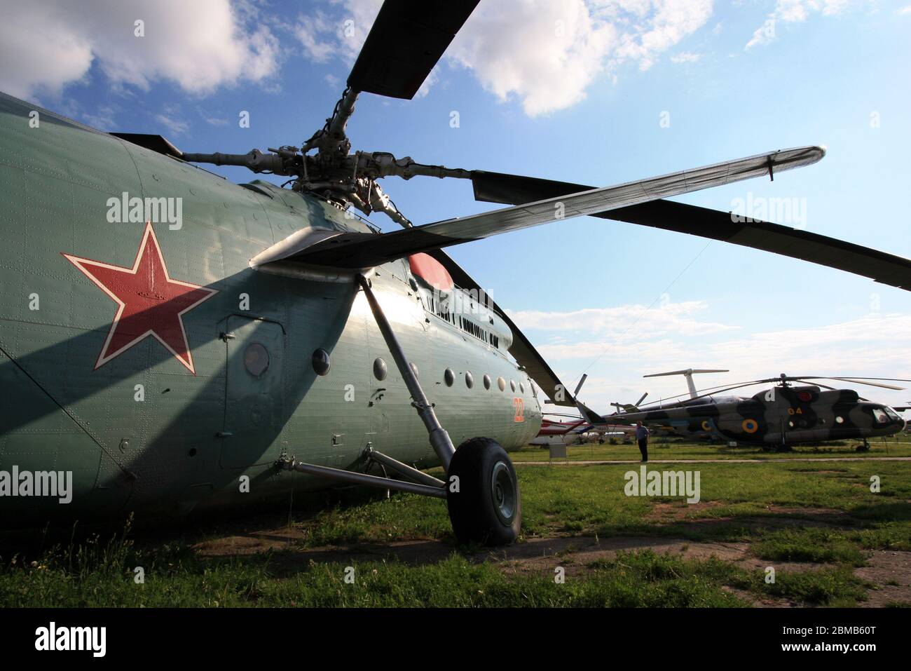 Exterior view of a Mil Mi-6 "Hook" super heavy-lift helicopter parked ...