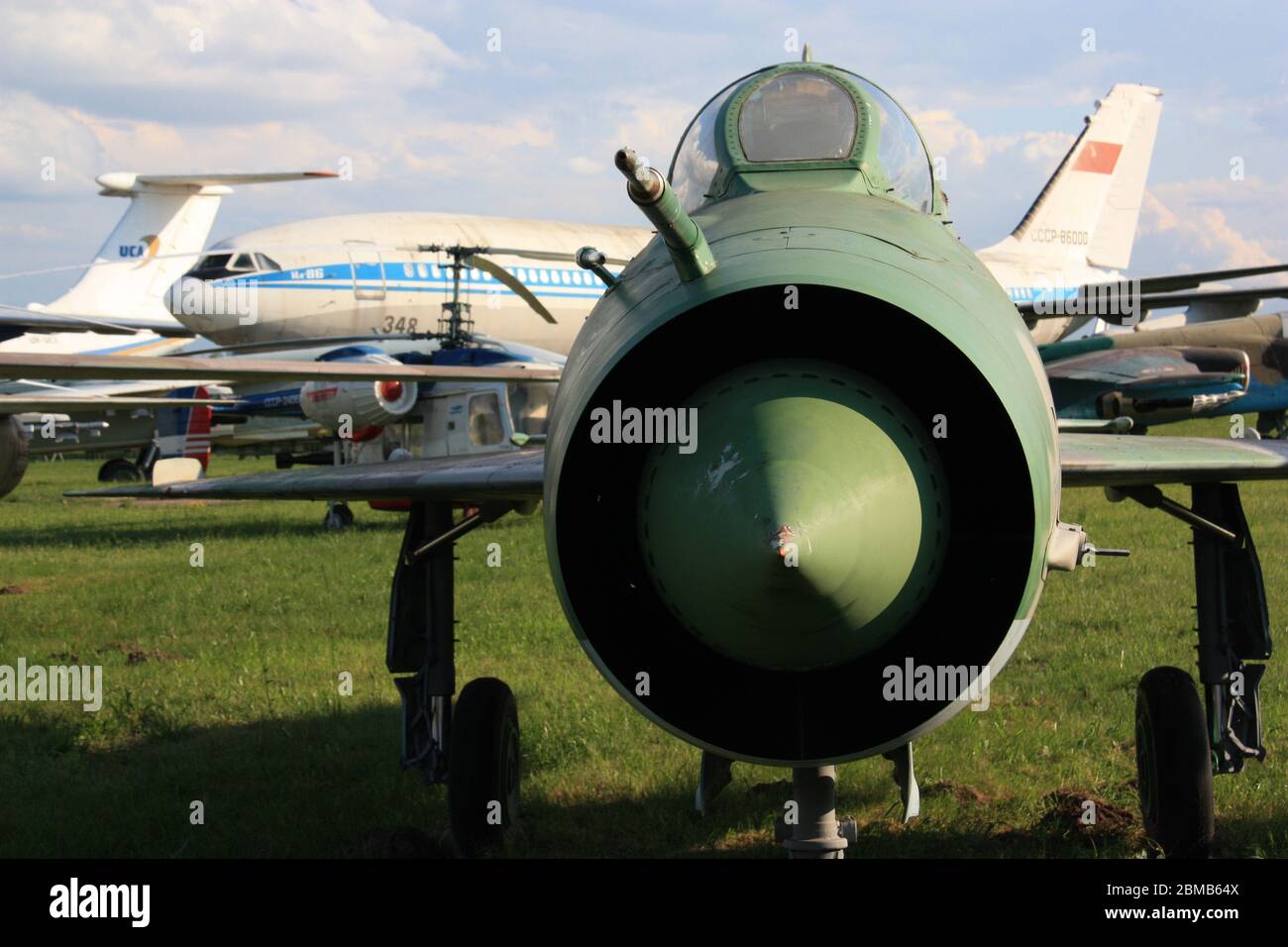 Front view of a Mikoyan-Gurevich MiG-21 "Fishbed" supersonic jet ...