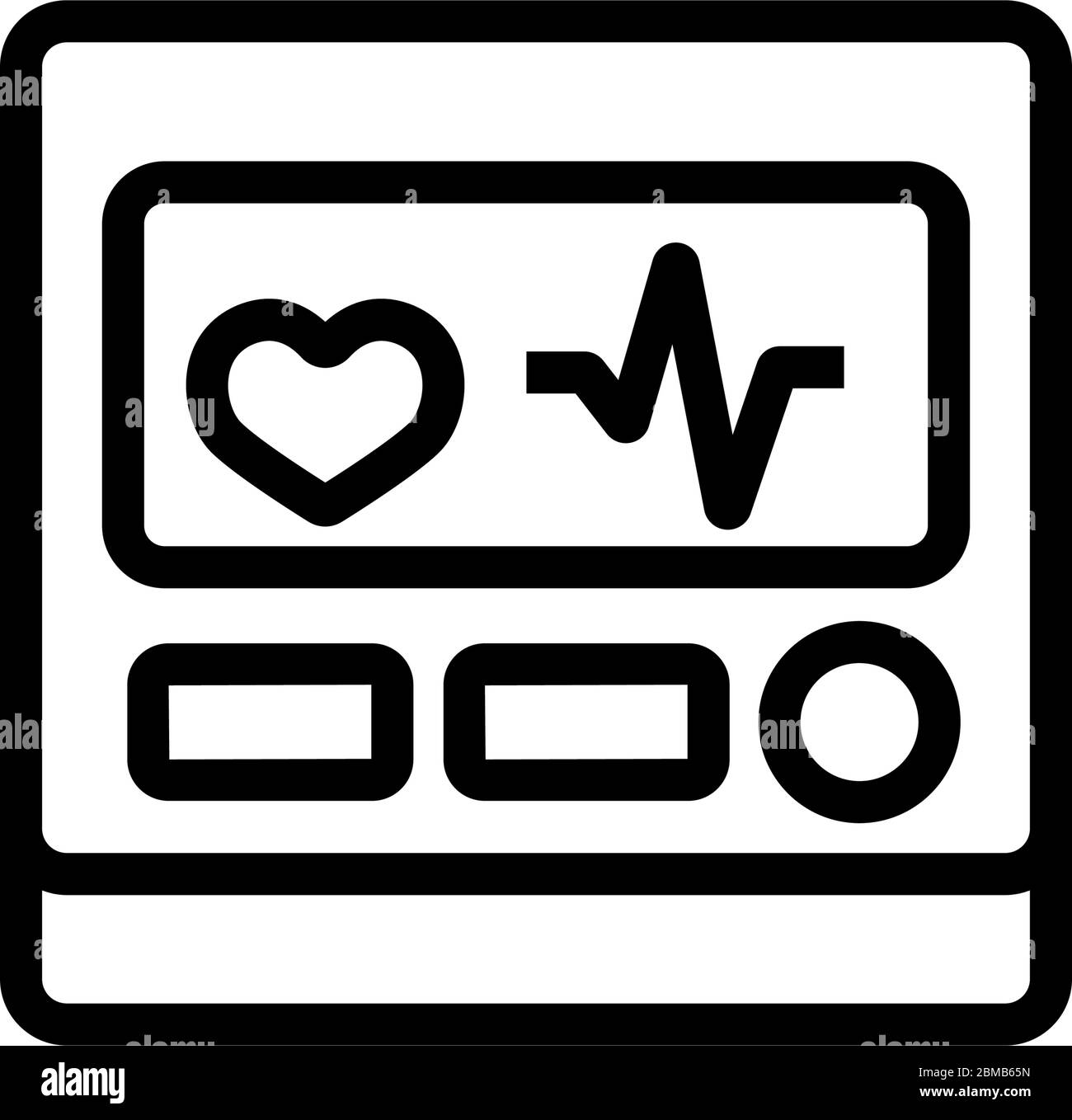 diagnostic cardio device screen icon vector outline illustration Stock ...