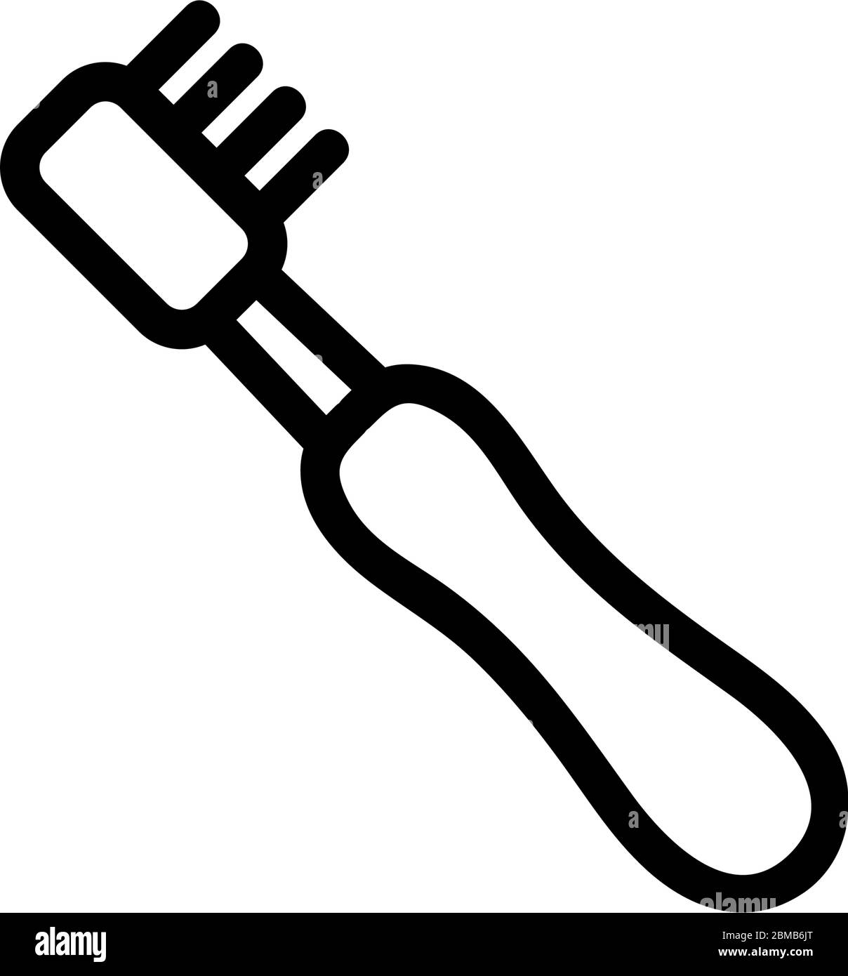 toothbrush with wide handle and cloves icon vector outline illustration ...