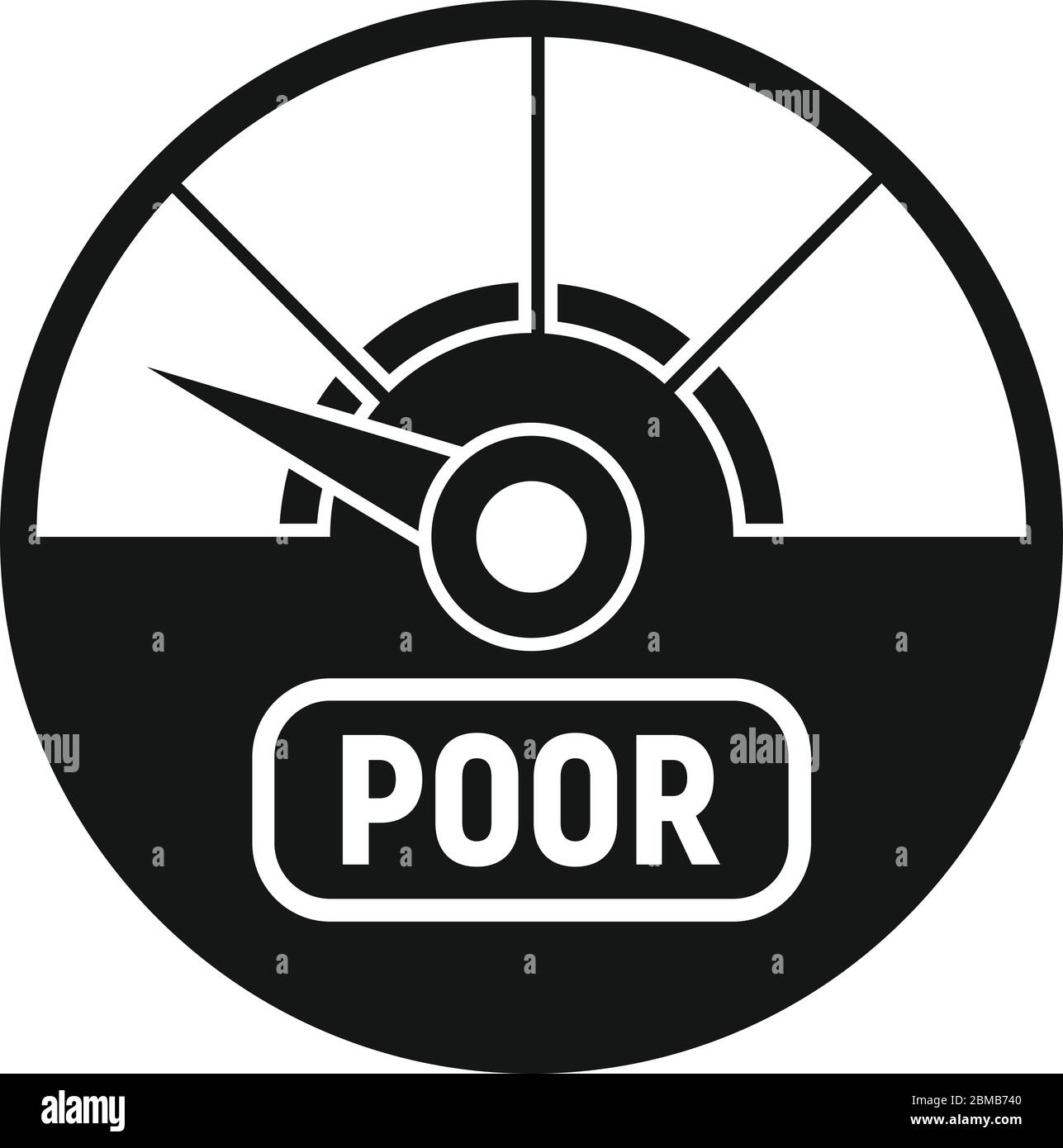 Poor credit score icon. Simple illustration of poor credit score vector ...