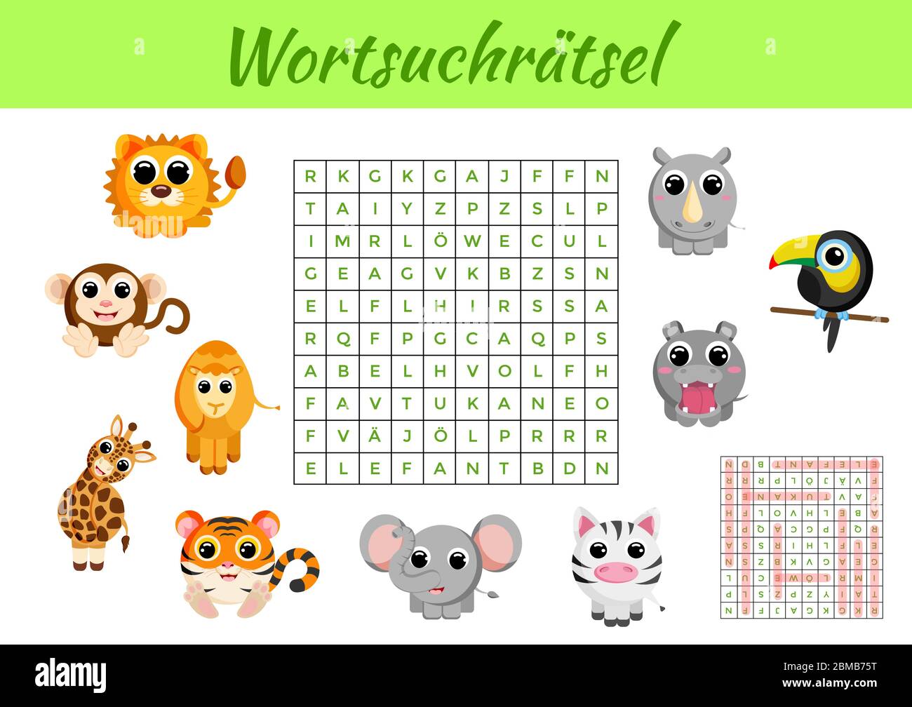 Wortsuchrätsel - Word search puzzle. Game template. Kids activity ...