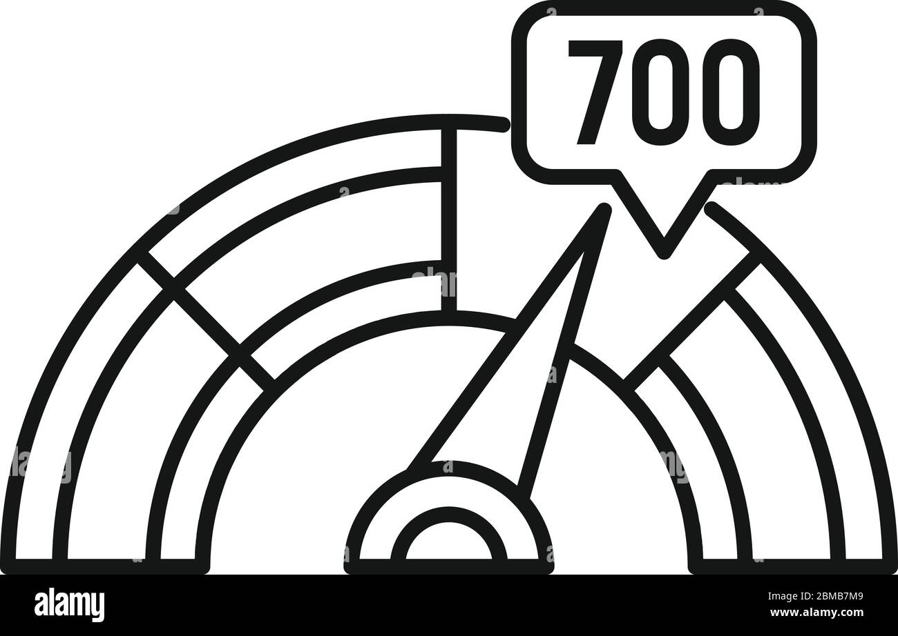 Credit score indicator icon. Outline credit score indicator vector icon ...