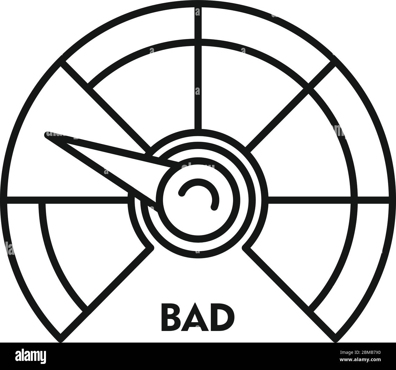 Bad credit score icon. Outline bad credit score vector icon for web ...