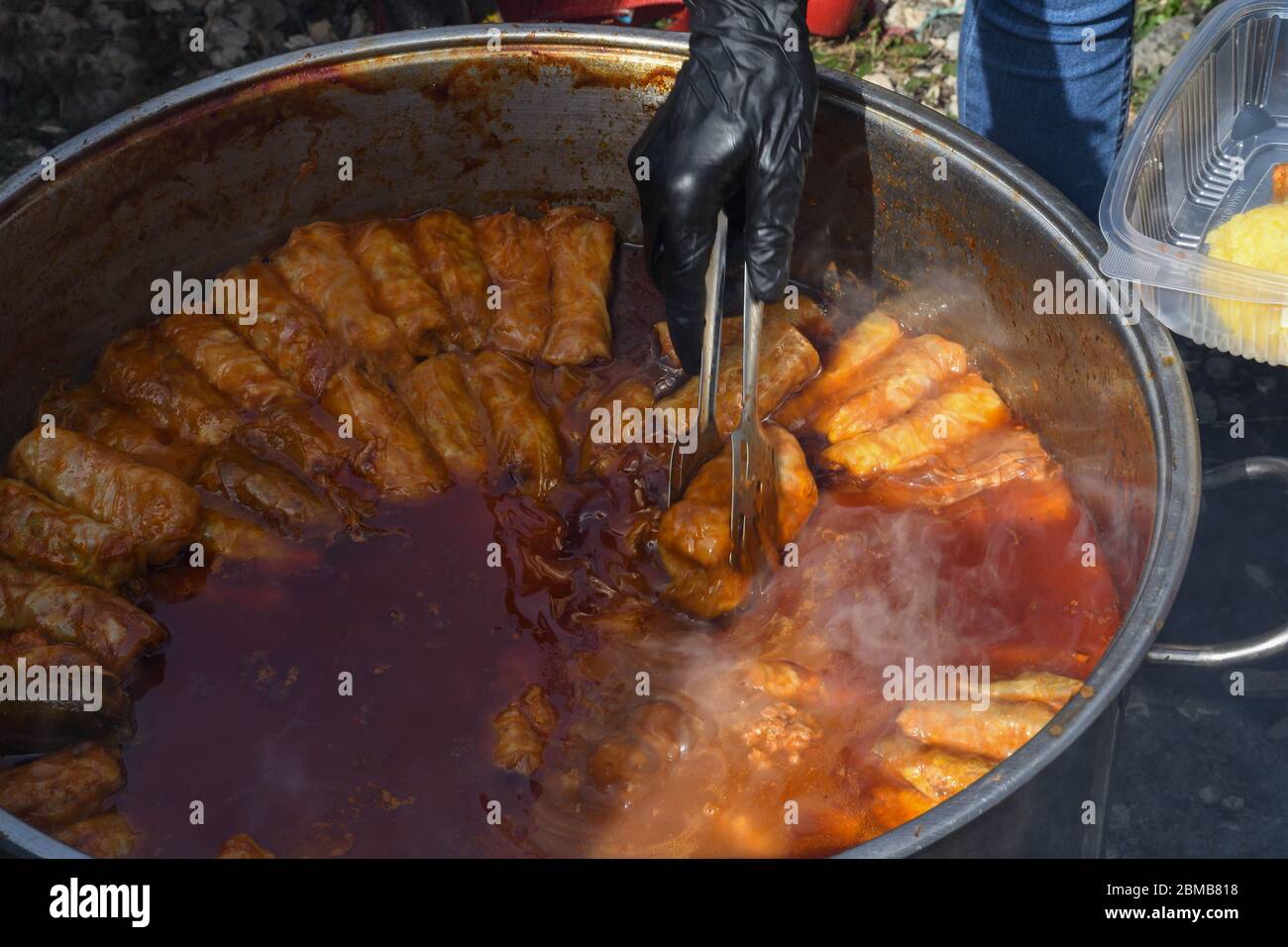 Romanian typical food named sarmale. Cabbage rolls with meat, rice and ...