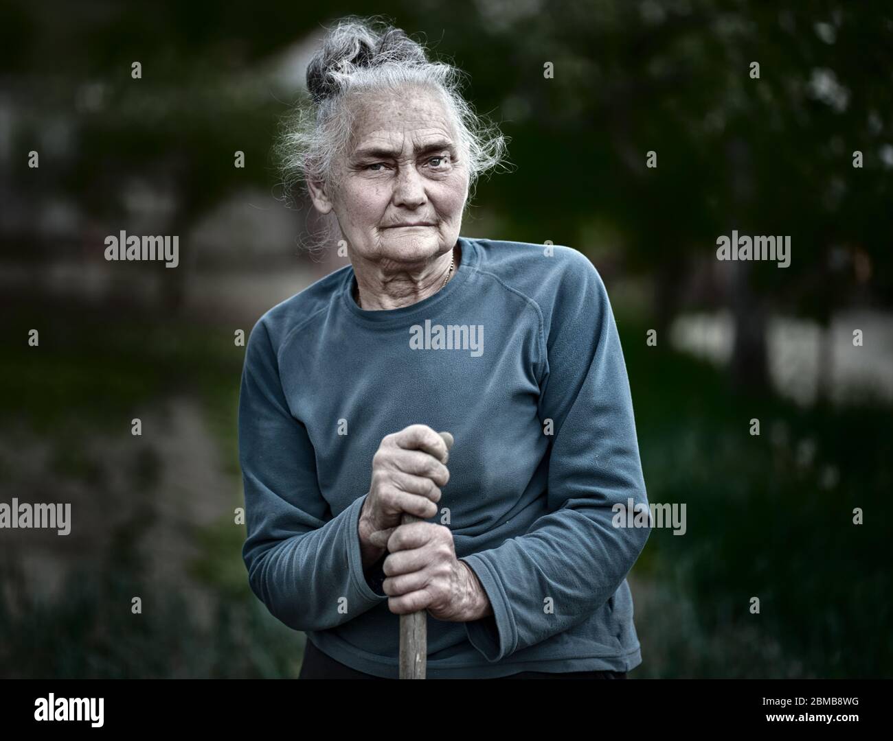 Old rural woman in her 80s, in closeup portrait outdoor Stock Photo - Alamy