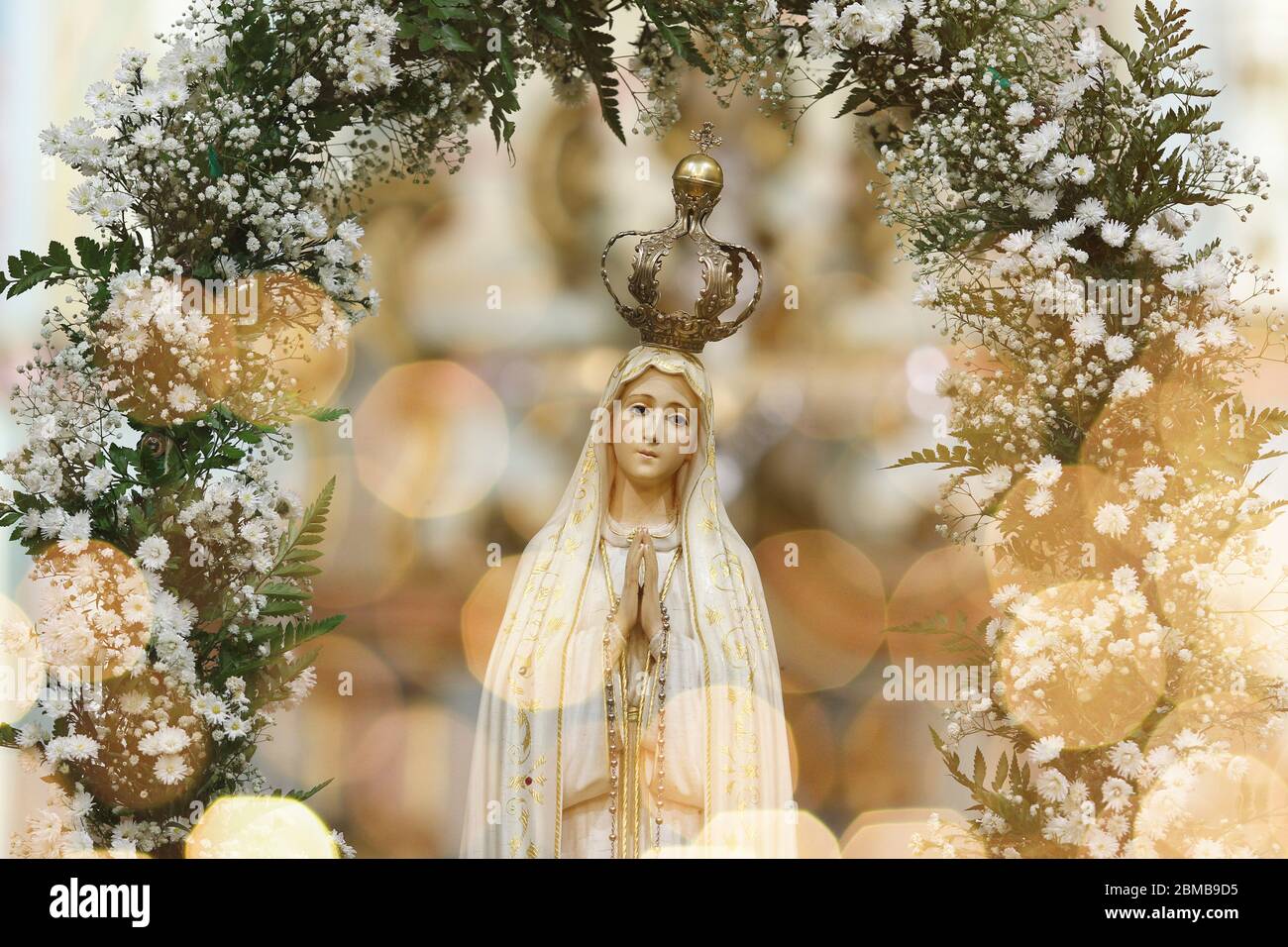 Statue of the image of Our Lady of Fatima, mother of God in the ...