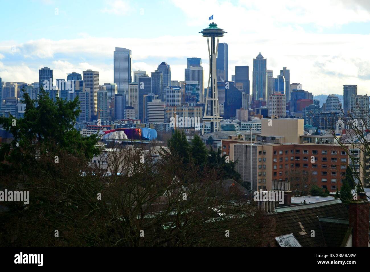 Seattle 2013, landscape view of the bay and of the city with its ...