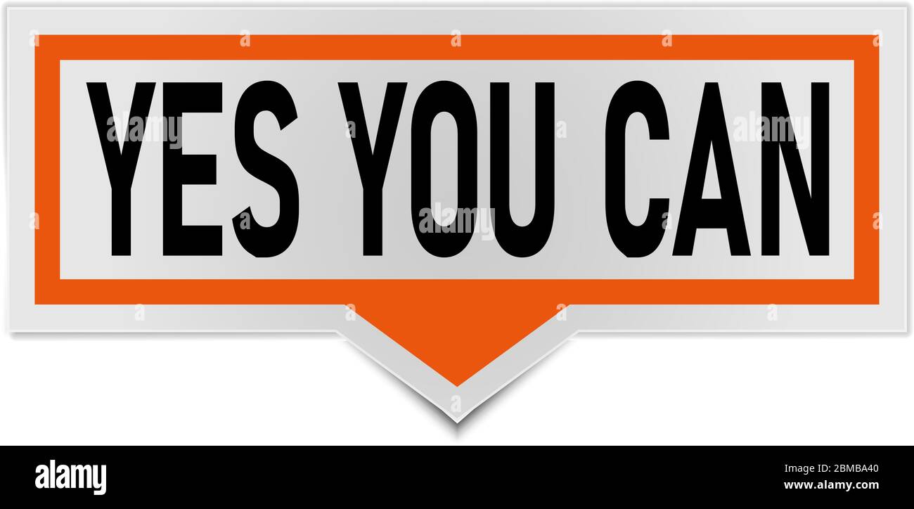 orange yes you can. Life quote with modern background vector ...