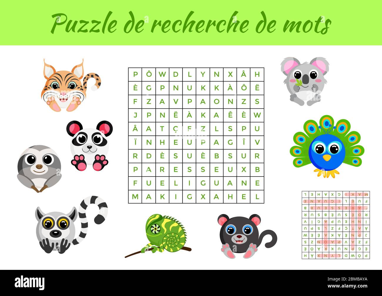Puzzle de recherche de mots - Word search puzzle with pictures ...