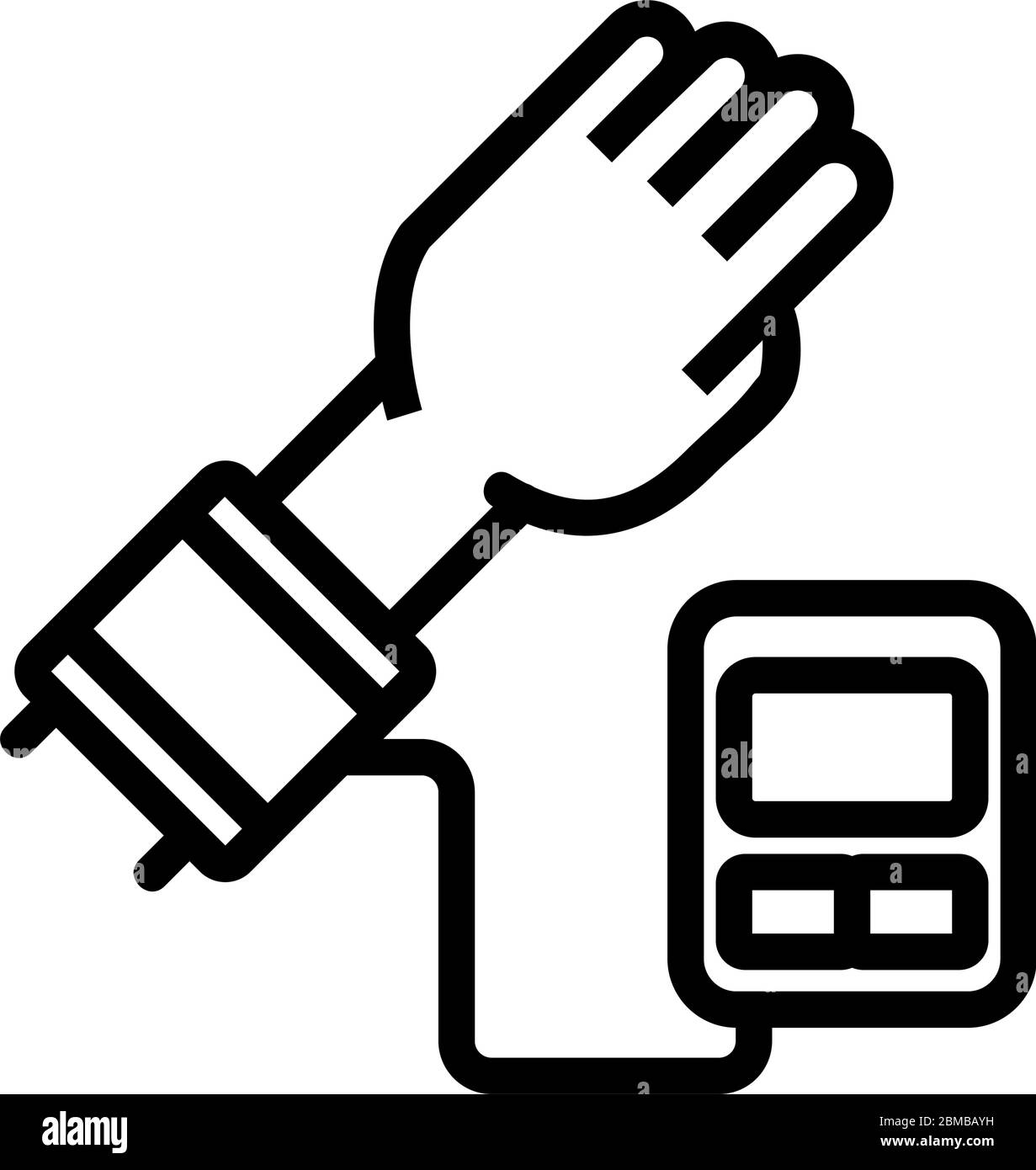 hand with tonometer cuff icon vector illustration Stock Vector Image ...