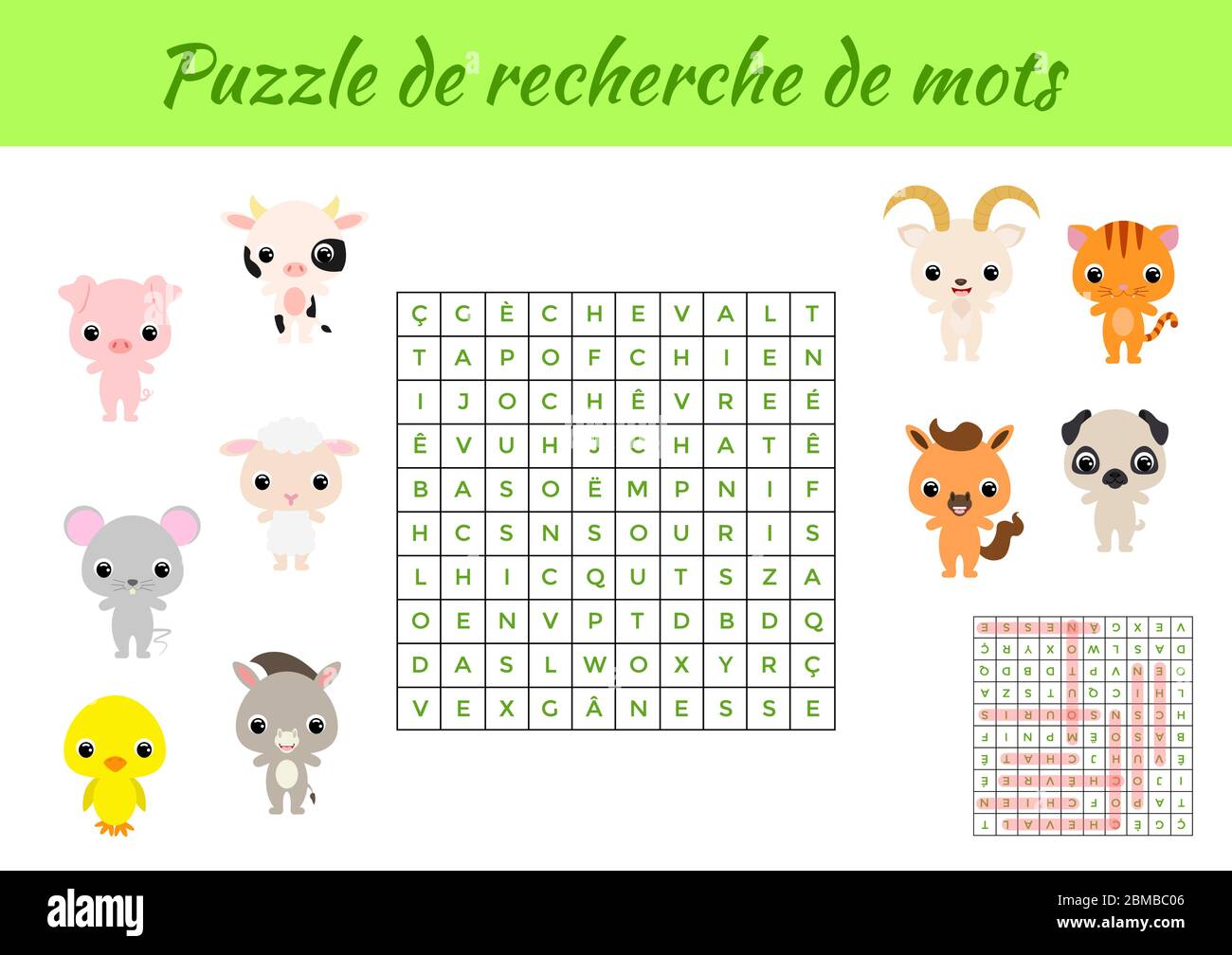 Puzzle de recherche de mots - Word search puzzle with pictures ...