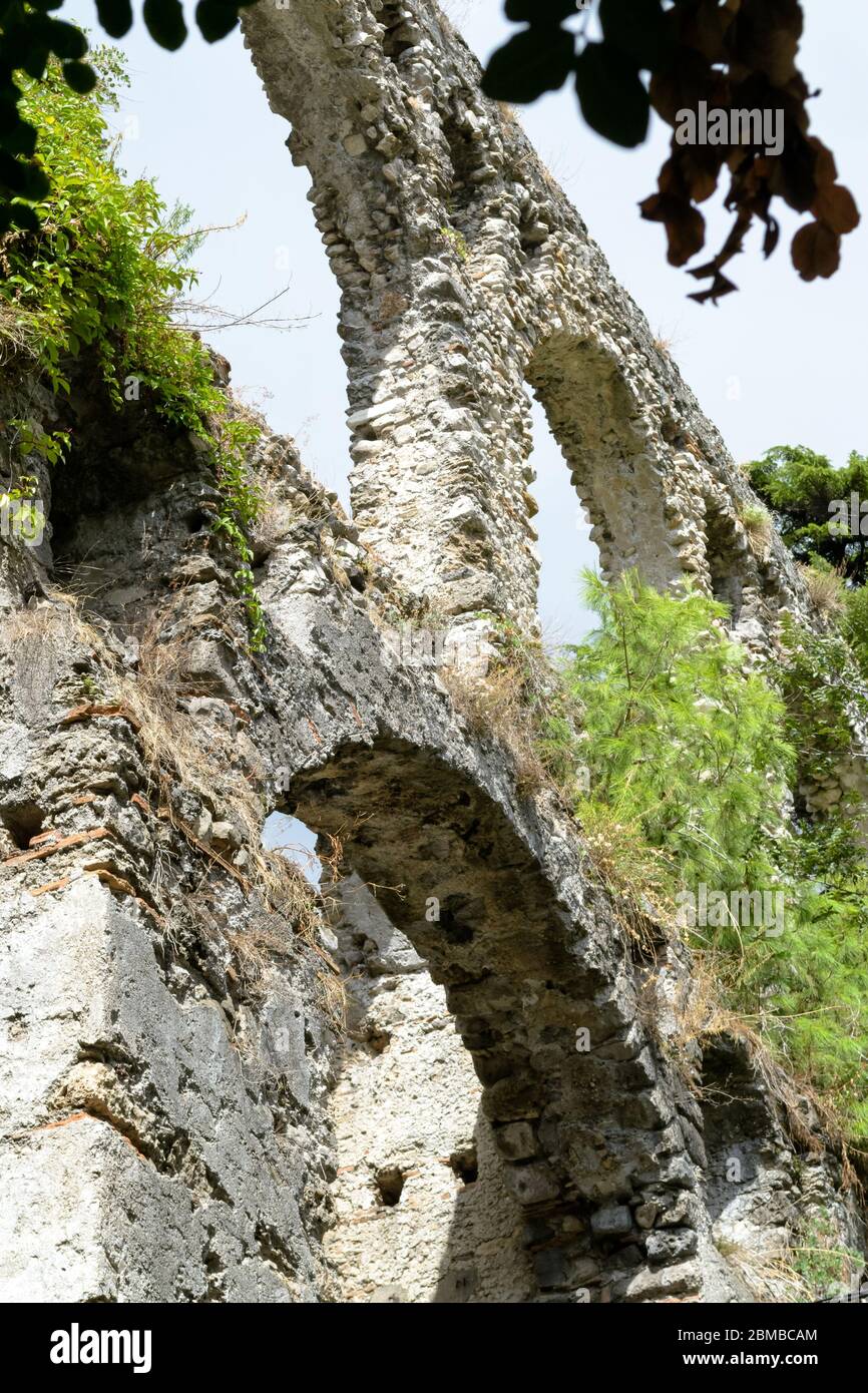 Salerno, Italy, the ancient ruins of the roman aqueduct became part of ...