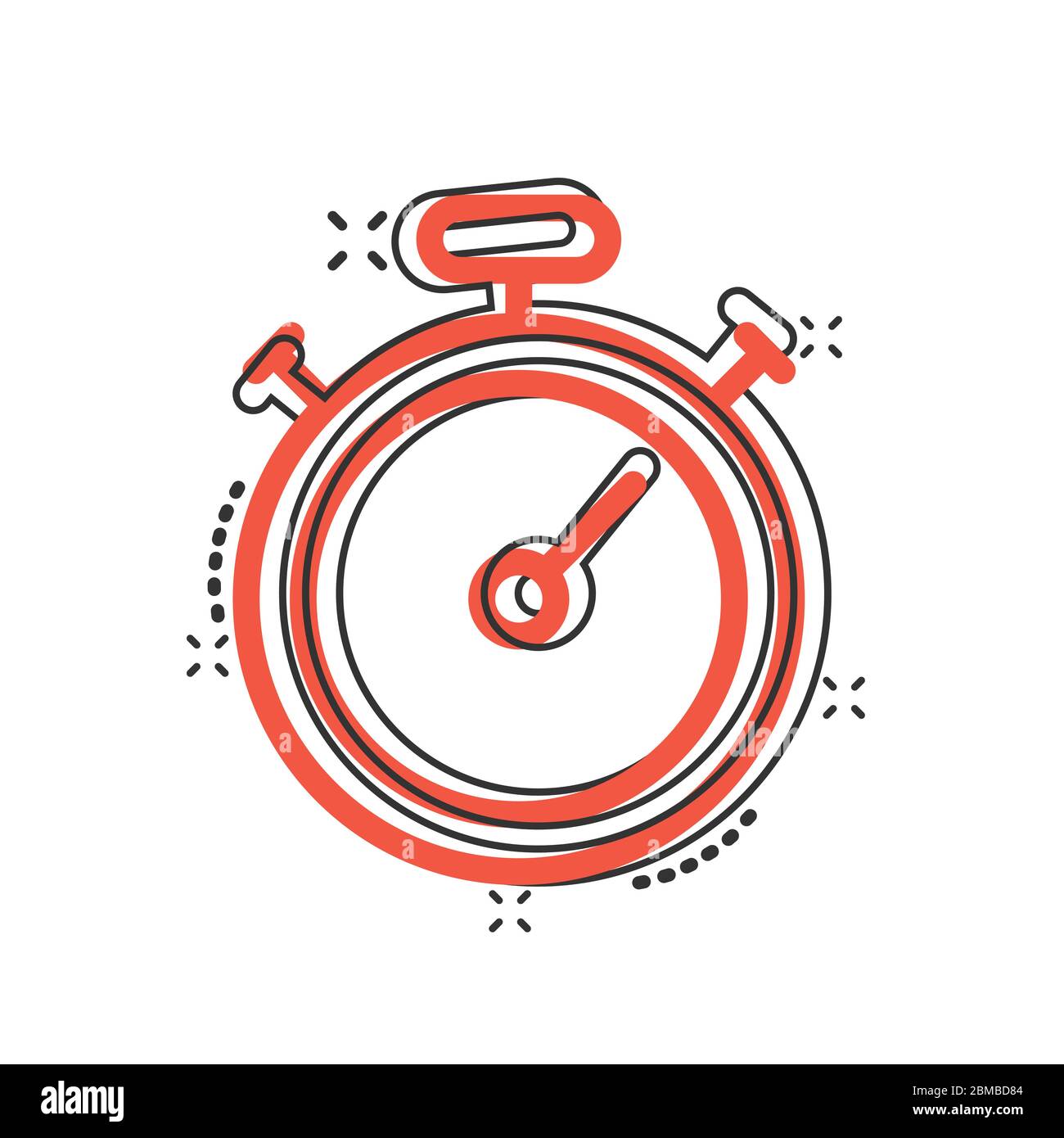 Clock icon in comic style. Watch cartoon vector illustration on white ...