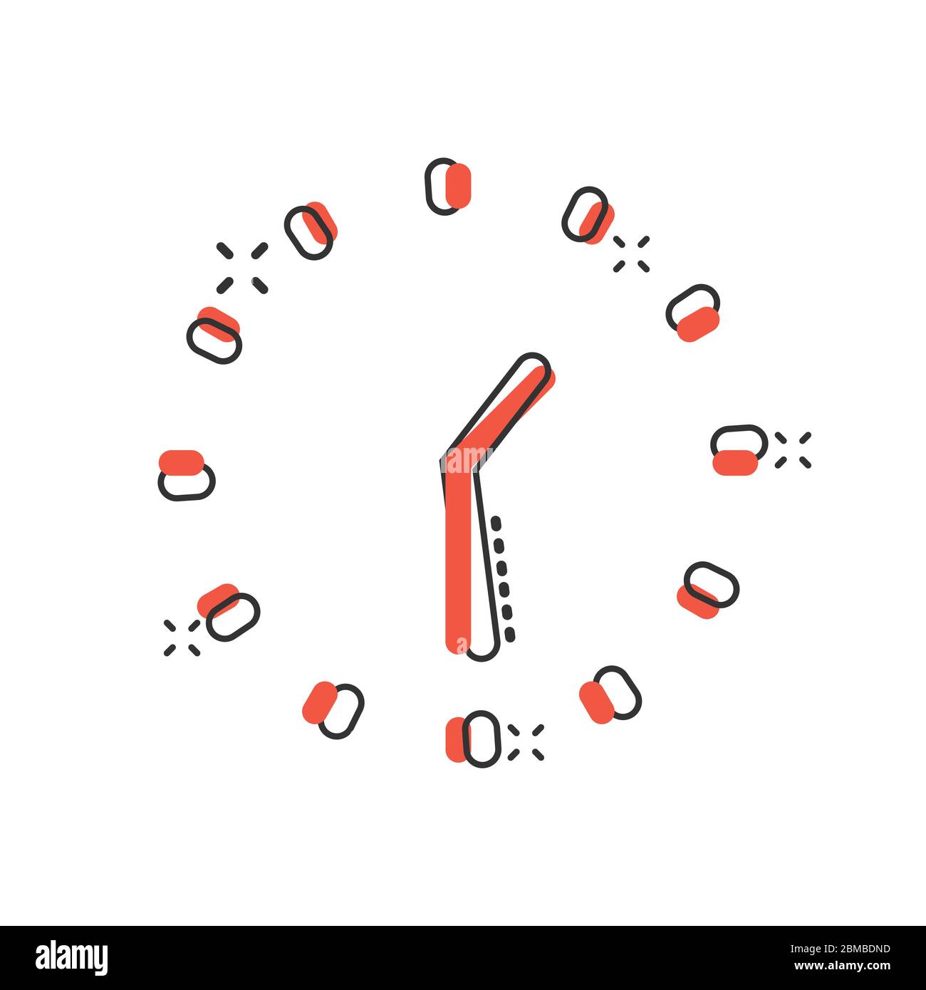 Clock icon in comic style. Watch cartoon vector illustration on white ...