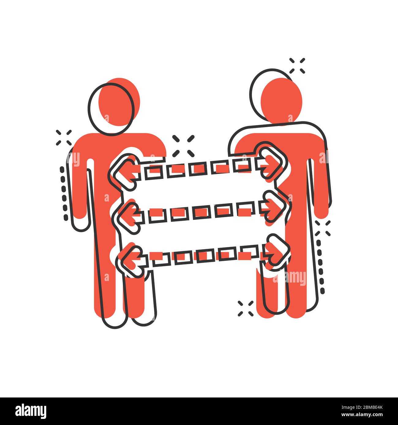 People referral icon in comic style. Business communication cartoon ...