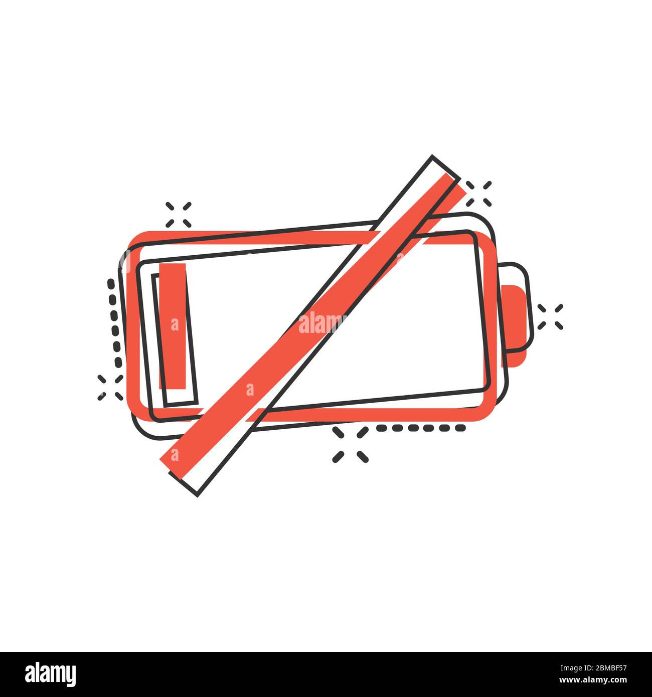 Battery charge icon in comic style. Power level cartoon vector ...