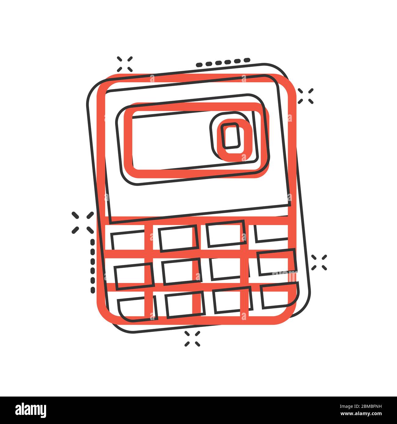Calculator icon in comic style. Calculate cartoon vector illustration ...