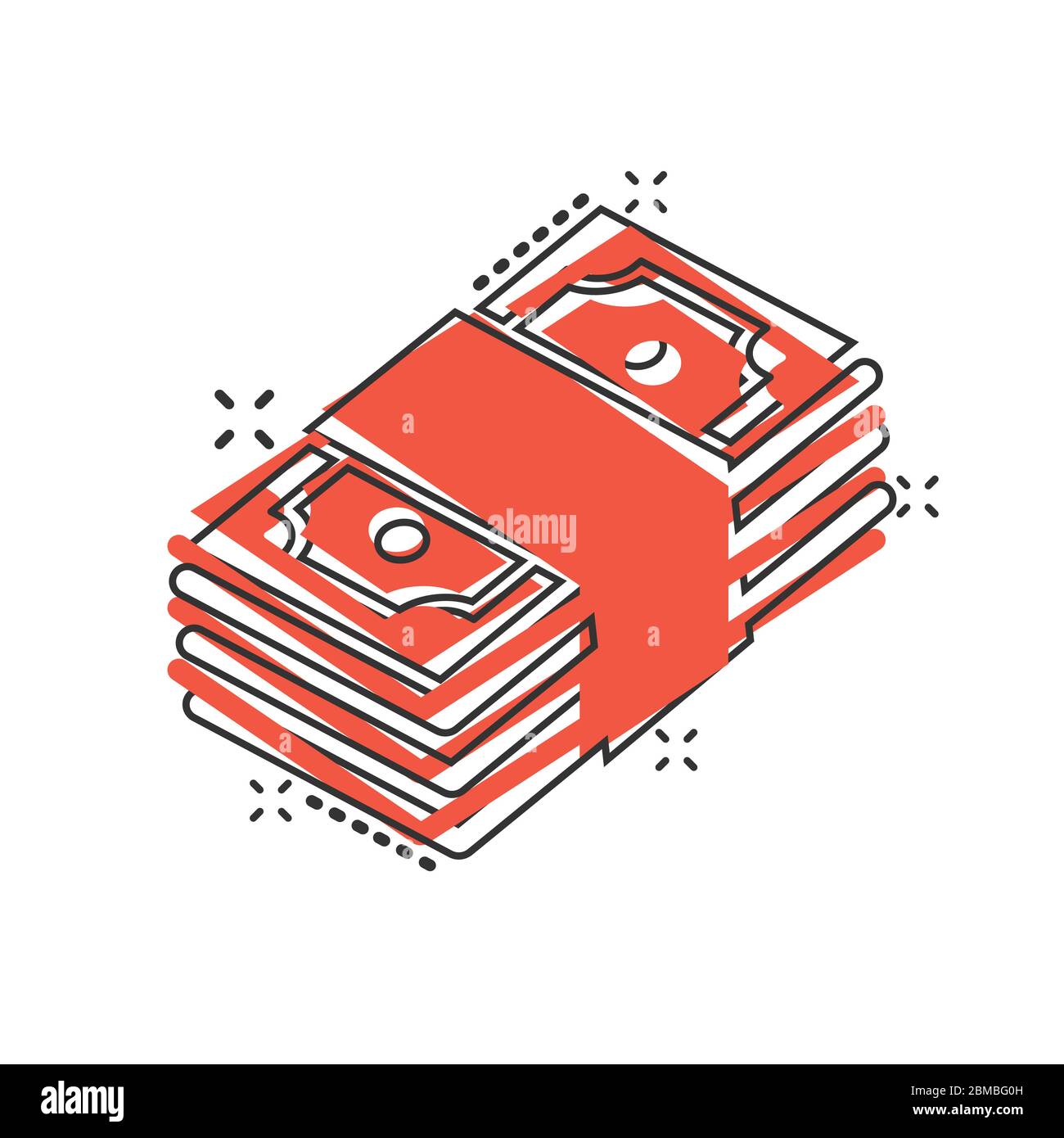Money stack icon in comic style. Exchange cash cartoon vector ...