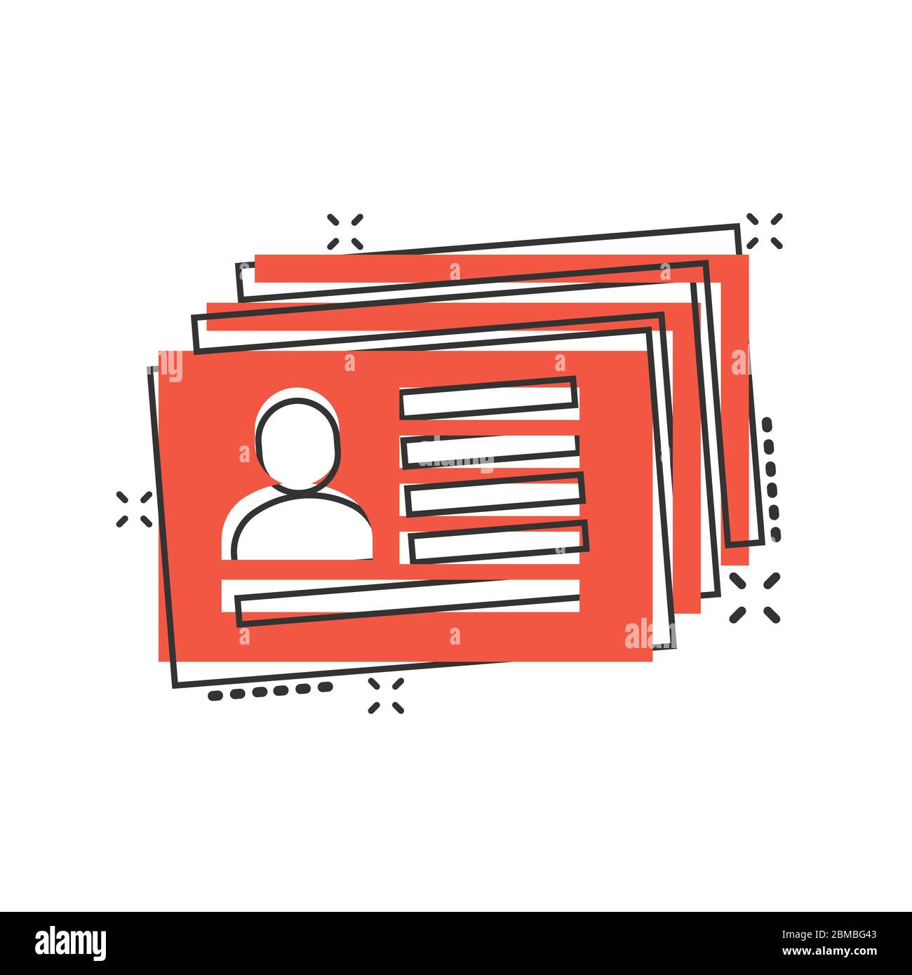 Resume icon in comic style. Contract document cartoon vector ...