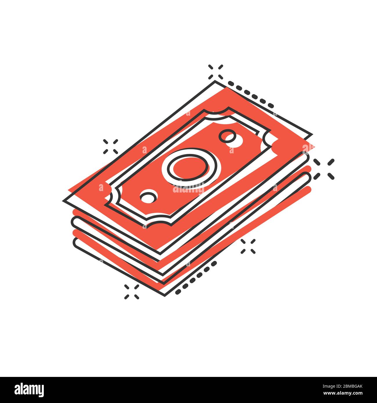 Money stack icon in comic style. Exchange cash cartoon vector ...