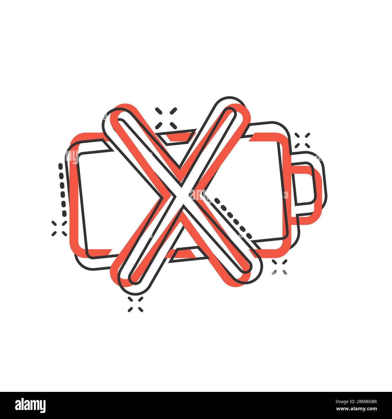 Battery charge icon in comic style. Power level cartoon vector ...