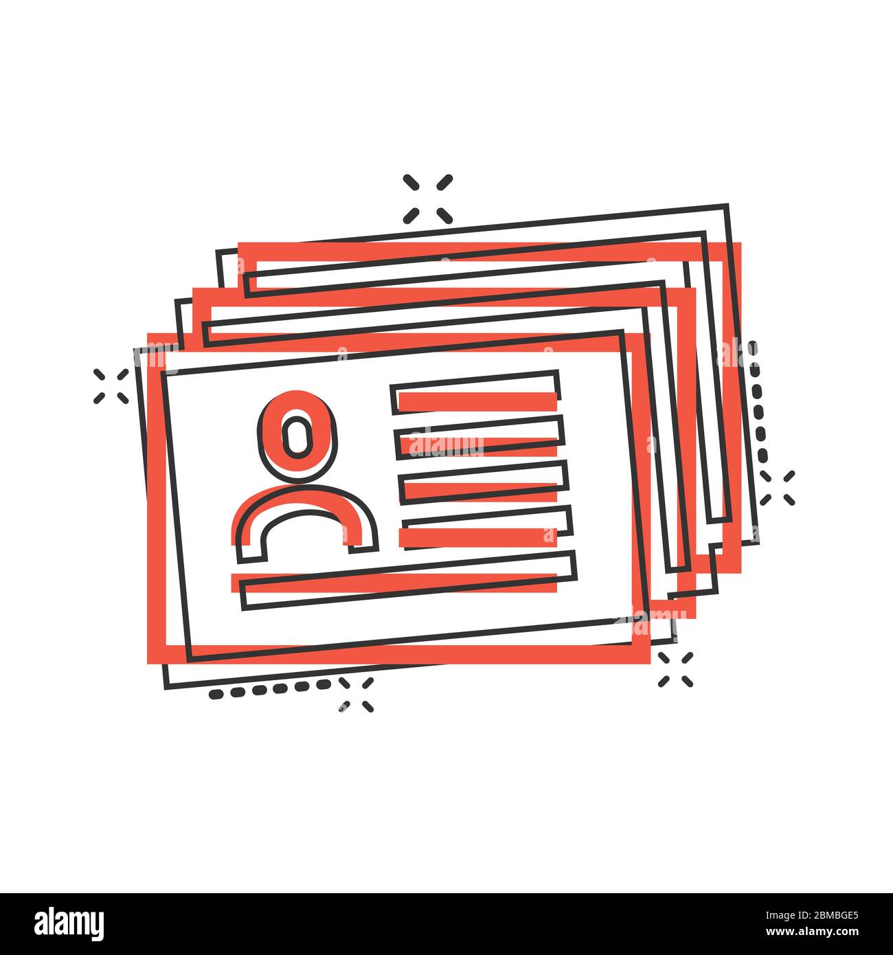 Resume icon in comic style. Contract document cartoon vector ...