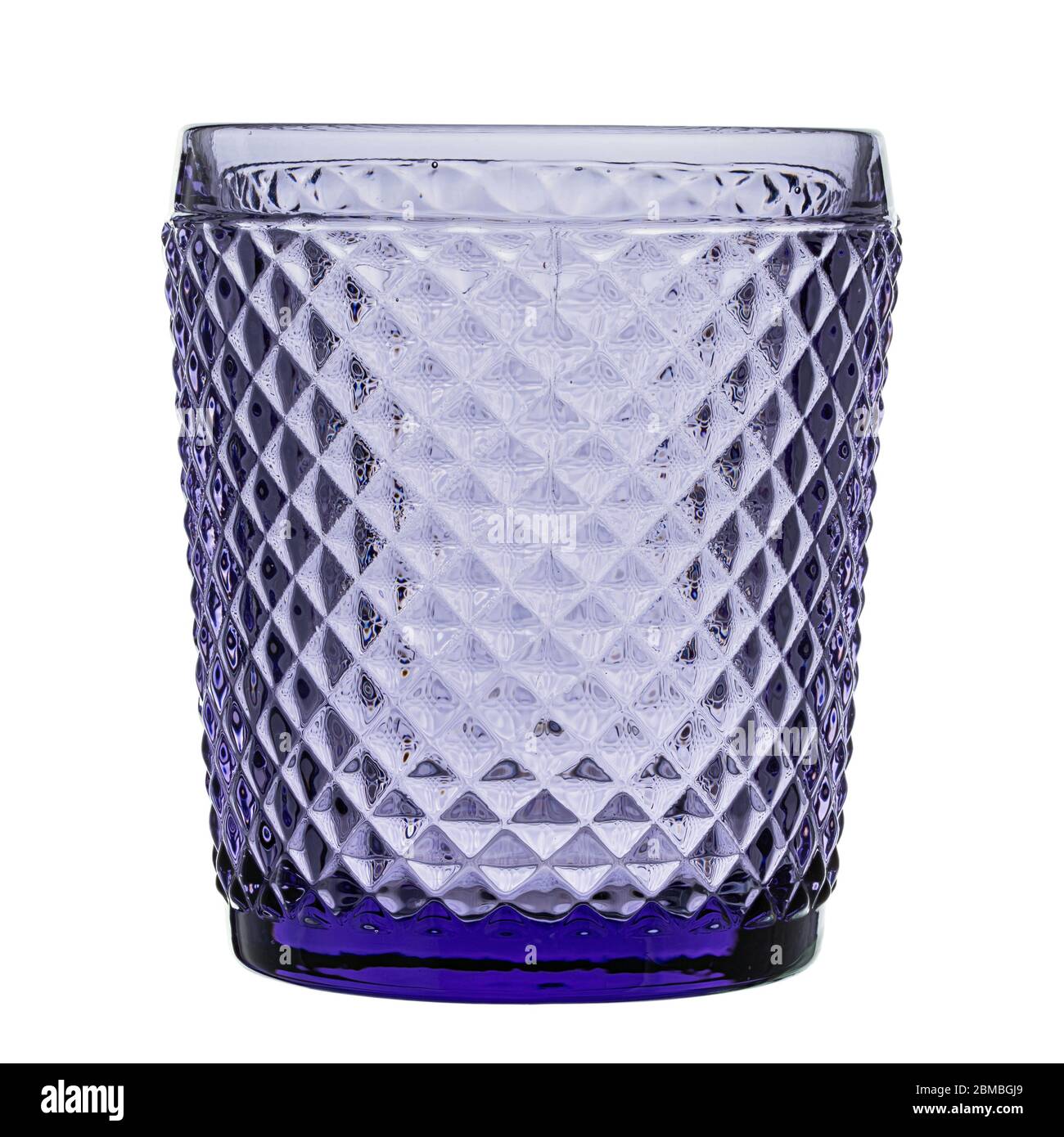 Empty glass lilac color for water, juice or milk. File contains ...