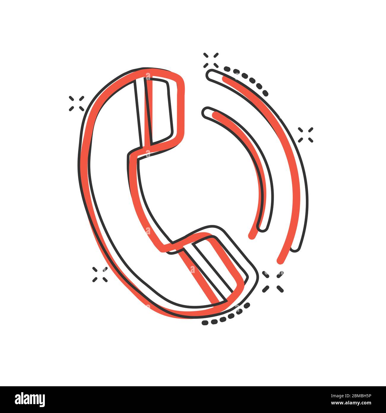Phone icon in comic style. Telephone call cartoon vector illustration ...