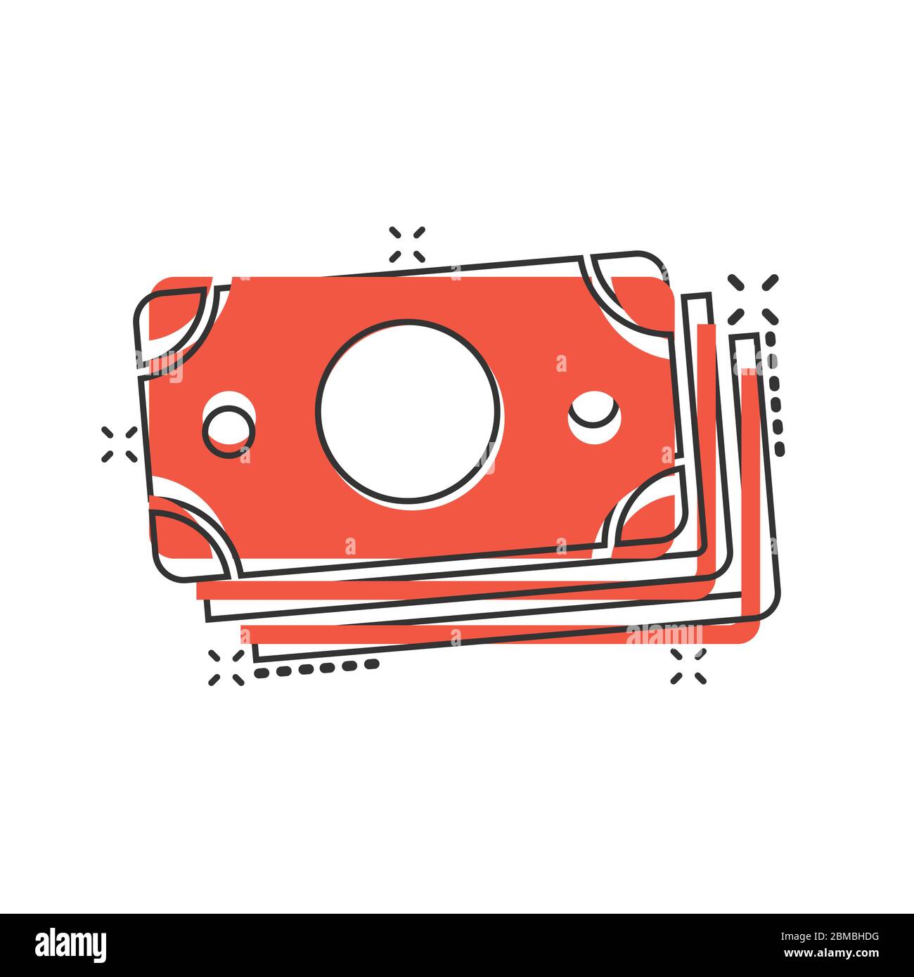 Money currency banknote icon in comic style. Dollar cash cartoon vector ...