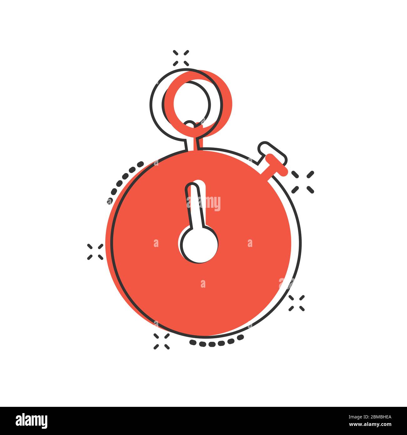 Clock icon in comic style. Watch cartoon vector illustration on white ...