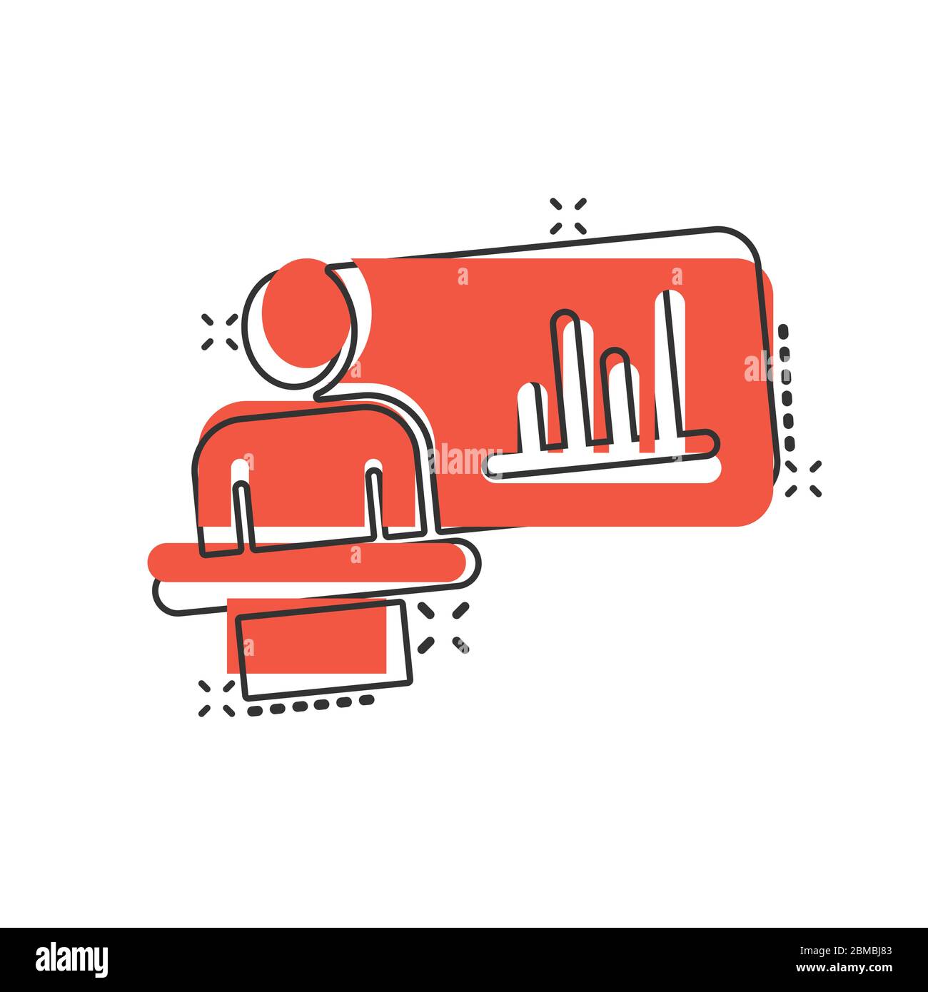 People on podium icon in comic style. Speaker cartoon vector ...
