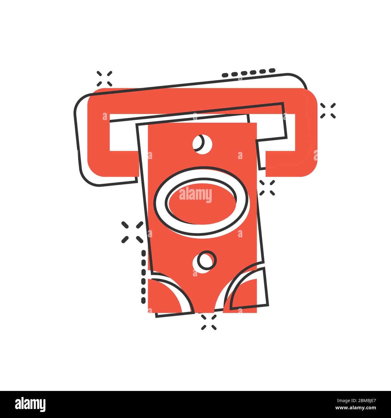 Money ATM icon in comic style. Exchange cash cartoon vector ...