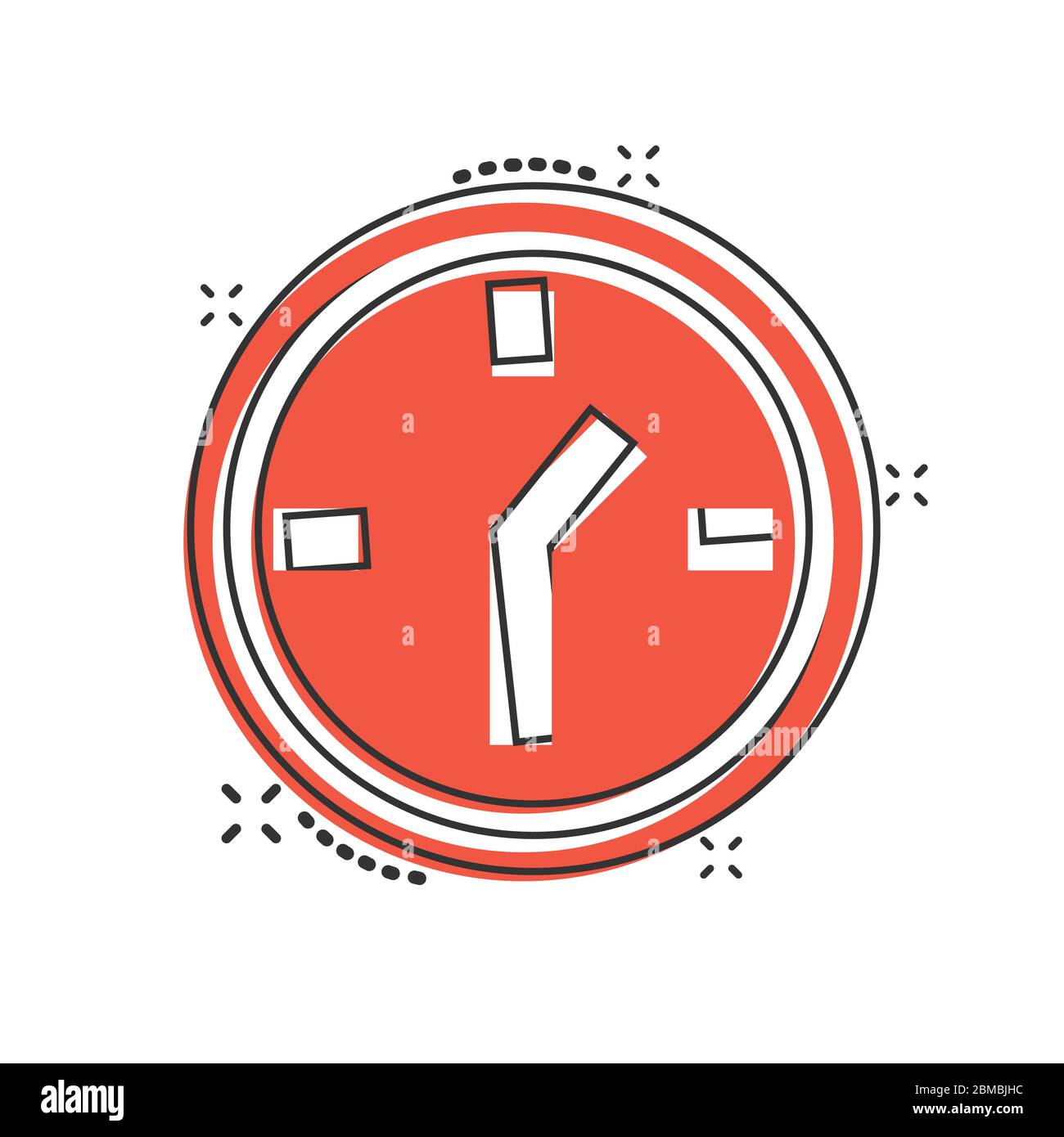 Clock icon in comic style. Watch cartoon vector illustration on white ...