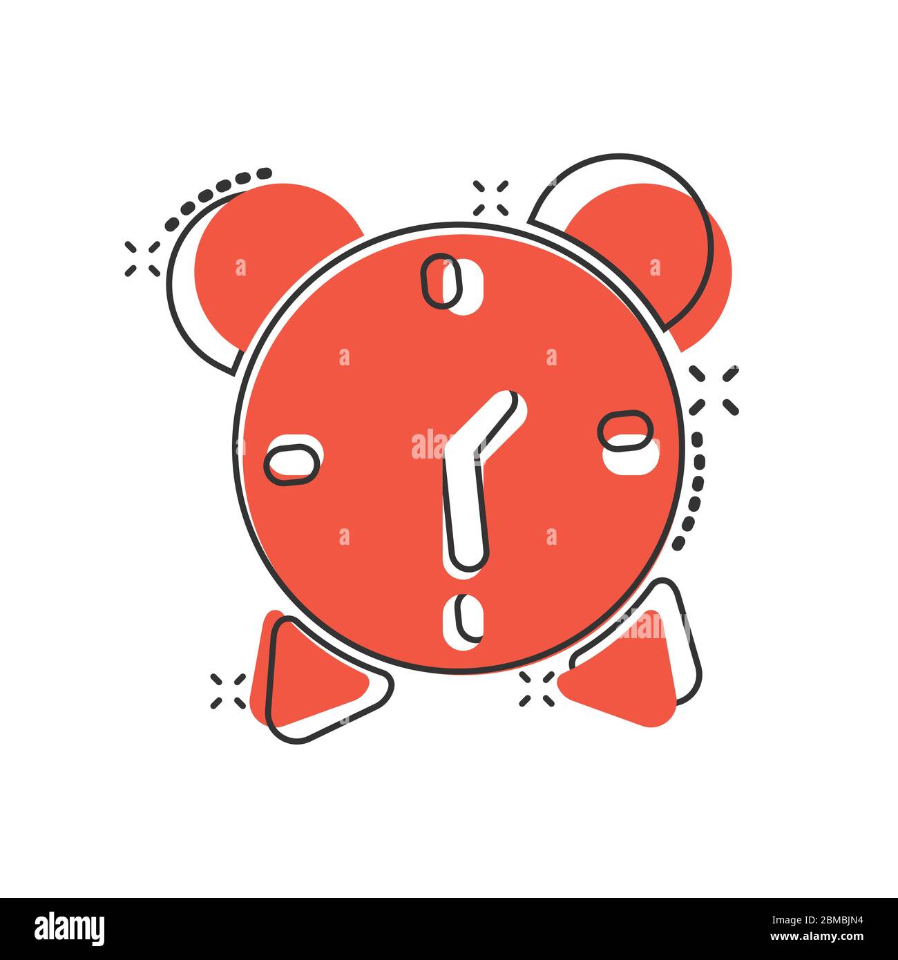 Clock icon in comic style. Watch cartoon vector illustration on white ...