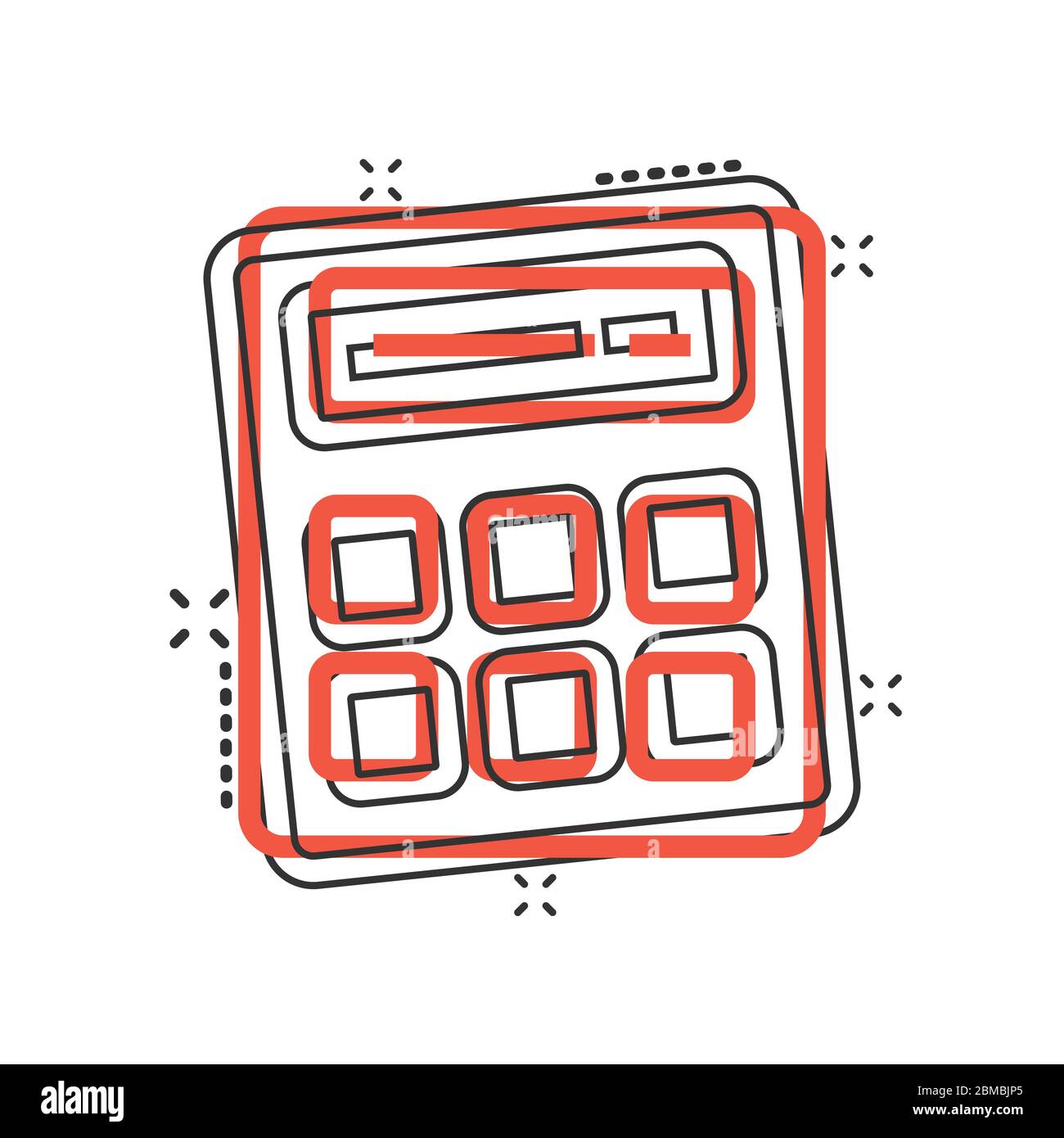 Calculator icon in comic style. Calculate cartoon vector illustration ...