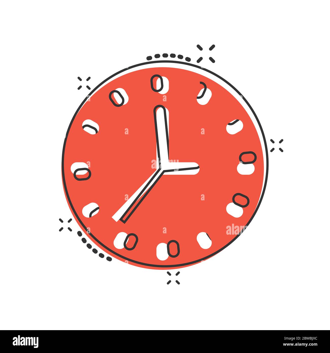 Clock icon in comic style. Watch cartoon vector illustration on white ...