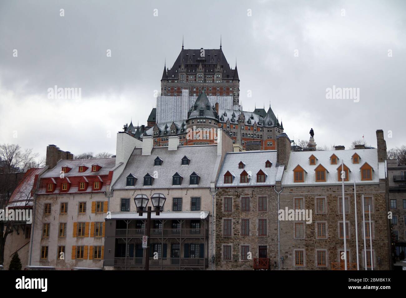 The Quebec castle from the lower Vieux Quebec in Canada Stock Photo - Alamy