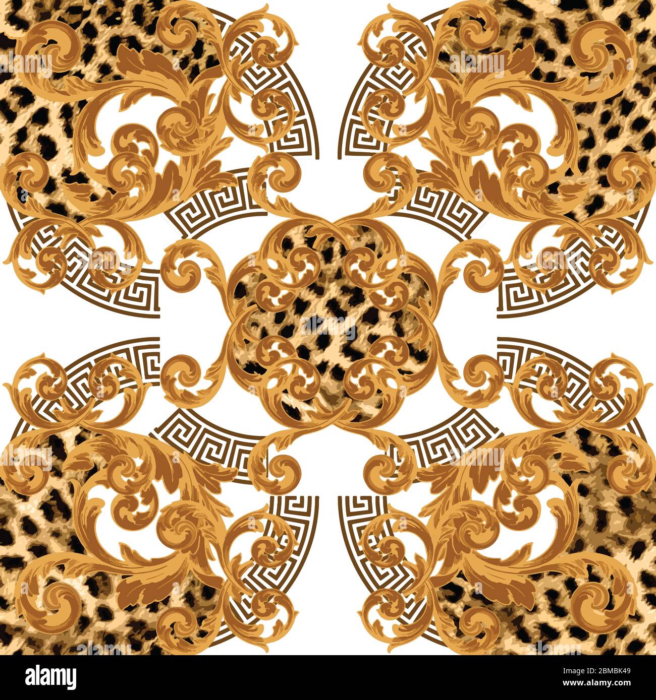 baroque style with greek design seamless pattern Stock Photo - Alamy