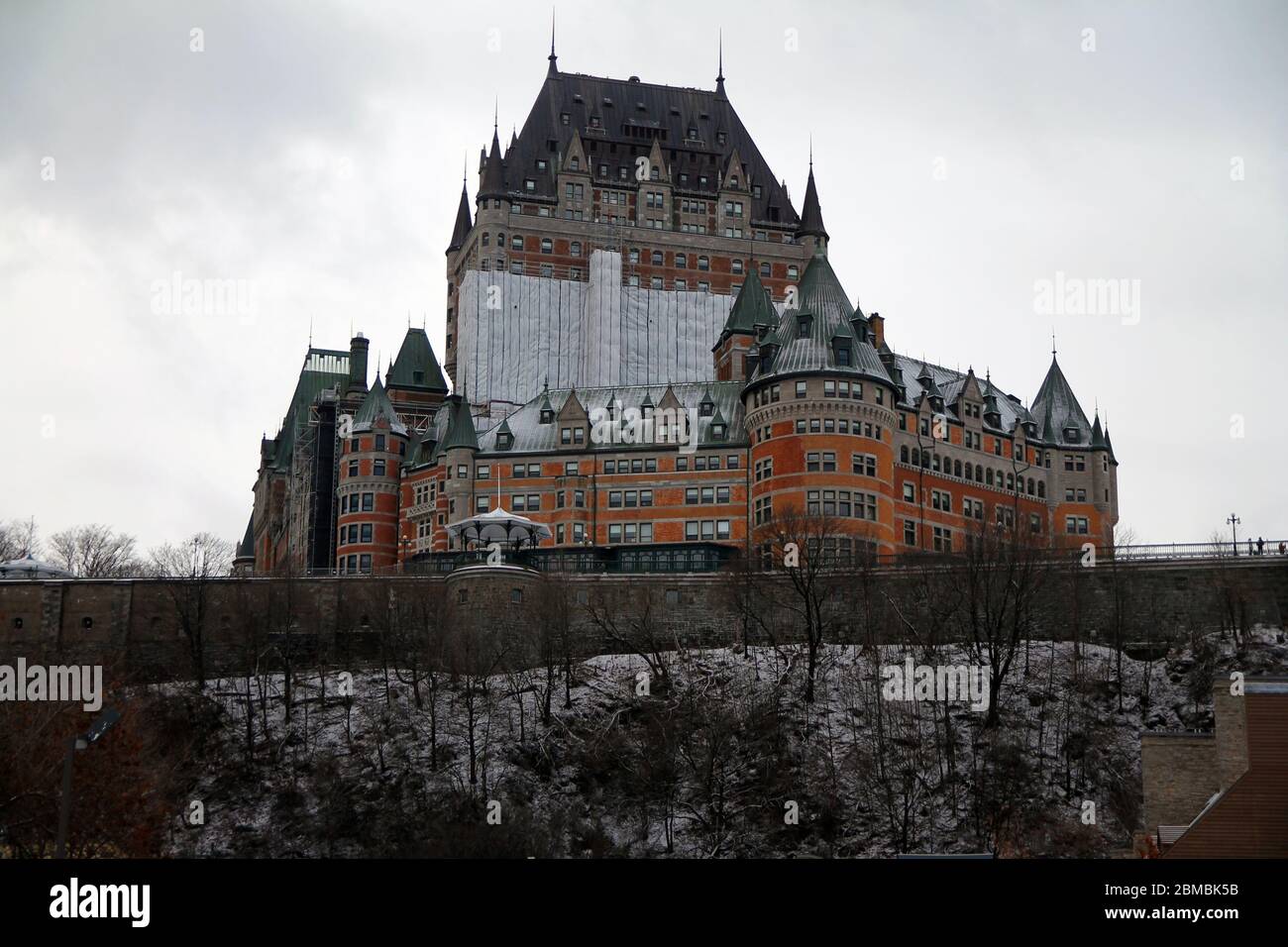 The Quebec castle from the lower Vieux Quebec in Canada Stock Photo - Alamy